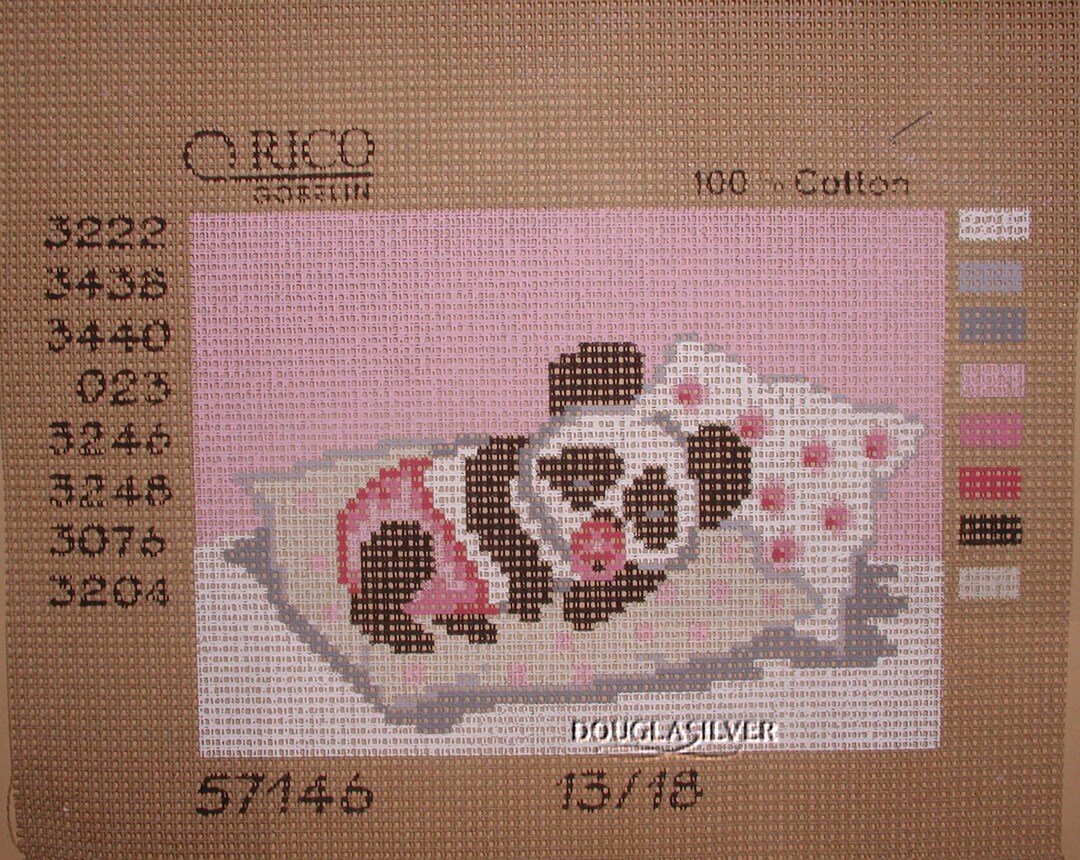 NEEDLEPOINT CANVAS Teddy Bear in Diapers by RICO - Etsy