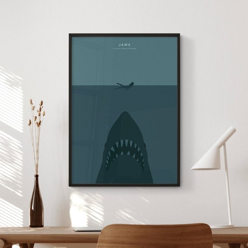 Jaws Minimalist Movie Poster | Wall Art Print (digital Download) - Etsy