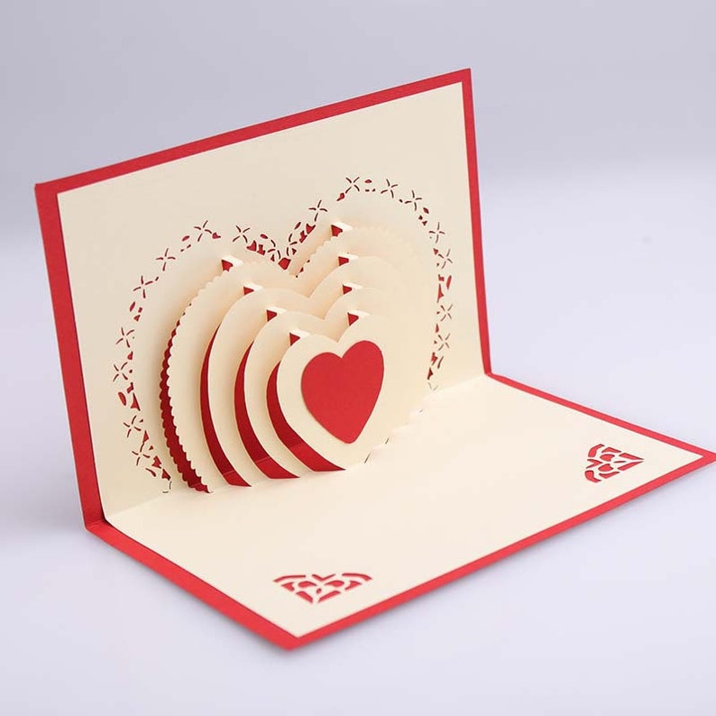 Love Heart 3D Pop up Card Kiss Your Heart Card Pop up Card - Etsy UK