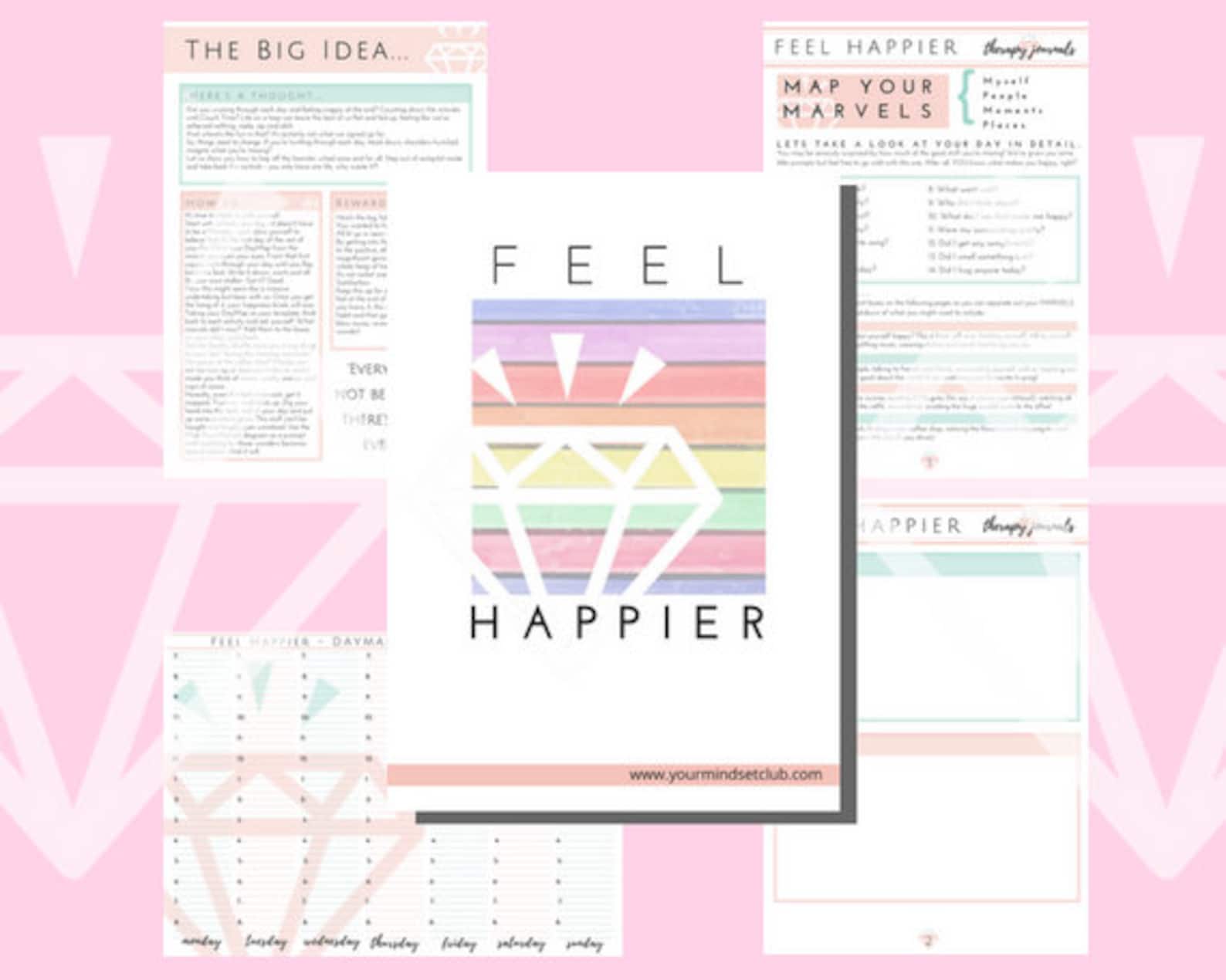 How to Feel Happier Guided Journal Mental Health Tracker | Etsy UK