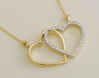 Double Chain Diamond Necklace - Etsy