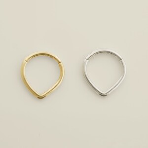 14K REAL Solid Gold V Shape Pointed Teardrop Septum Ring Piercing ...
