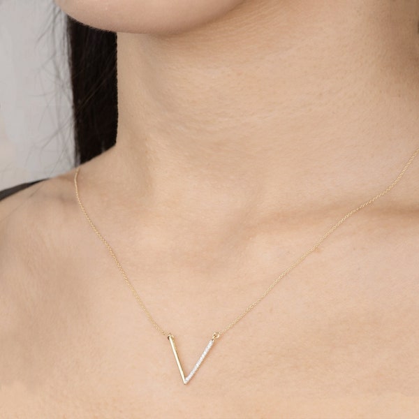V Necklace - Etsy