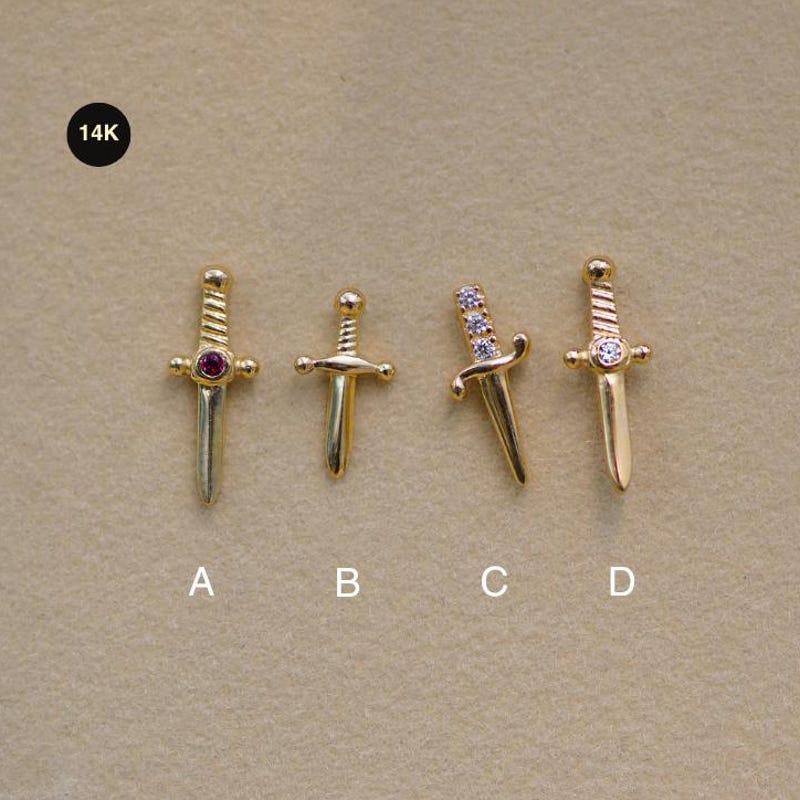 Sword Screw Back Stud - Etsy