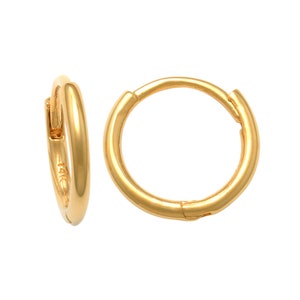 14K REAL Solid Gold Baby Tiny Mini Hoop Earrings Cartilage | Etsy