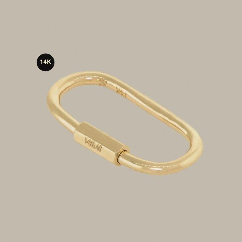 Charm Carabiner Gold Necklace - Etsy