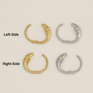 14K Solid Gold Moon Half Face Hoop Piercing Cartilage Daith Helix ...