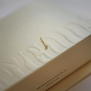 14K Solid Gold Single Stone Fishtail Nose Bone Stud Piercing, 24gauge ...