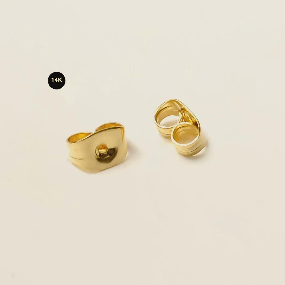 14K Solid Gold Silicone Push-back, Push-back, Screw-back Replacements ...
