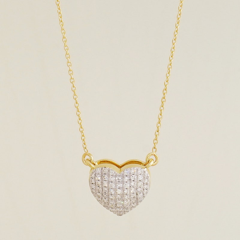 Diamond Heart Necklace - Etsy