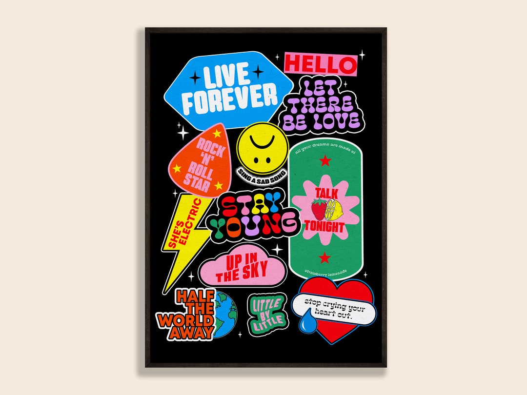 Celebration Of Oasis / Sticker Style / Music Poster / Gift / Print ...