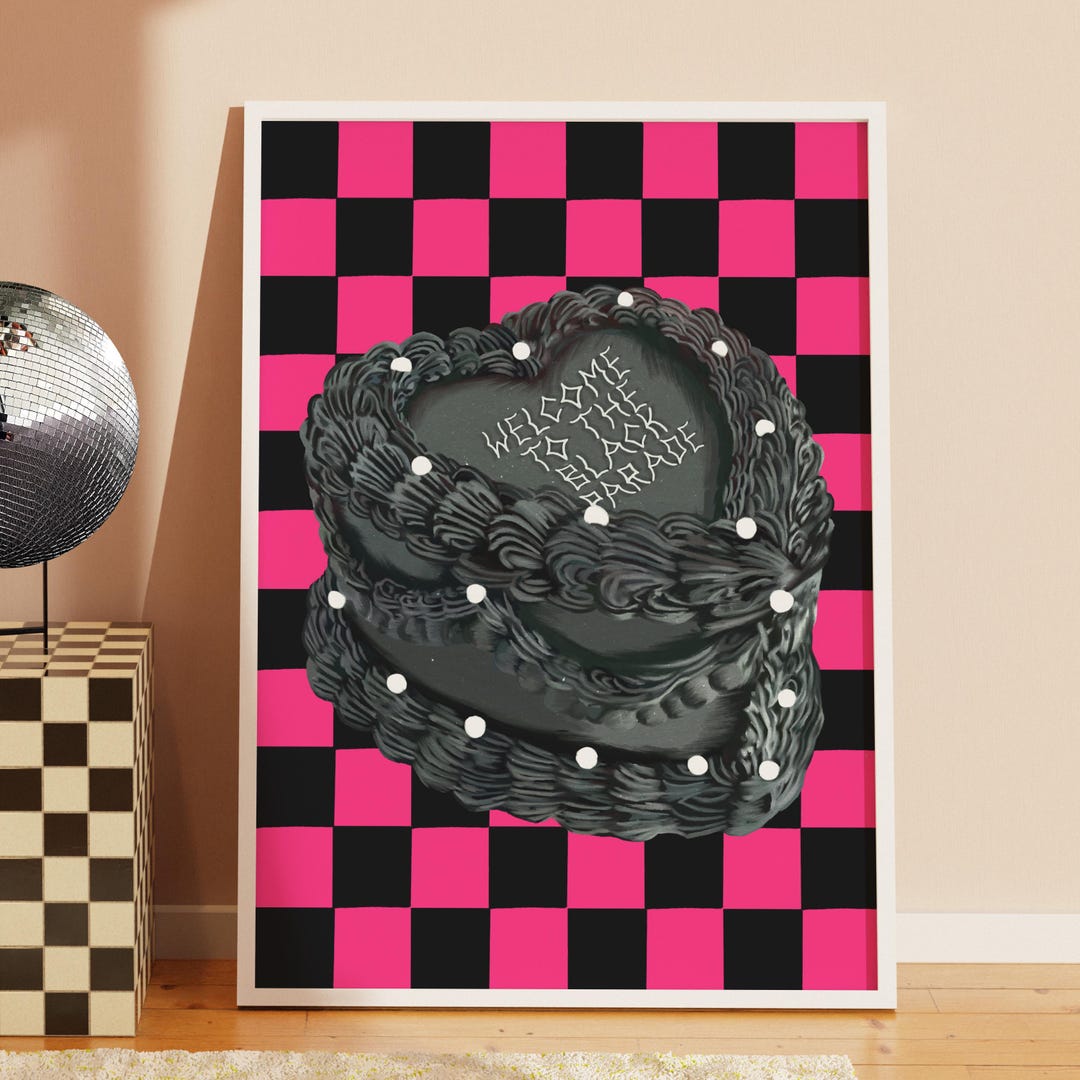 Goth Cake / Welcome to the Black Parade / Retro Cake / Emo Print / Gift ...