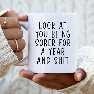 1 Year Sober Gifts, 1 Year Sober Coffee Mug, 1 Year Sober Cup, 1 Year Sober Birthday Gifts for ...