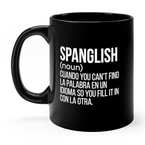 SPANGLISH MUG Mexican Mug Spanish Teacher Taza Puerto Rico Tumbler ...