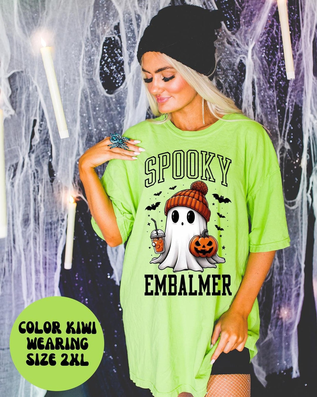 Embalmer Embalming Mortician Spooky Halloween Ghost Beanie Pumpkin ...