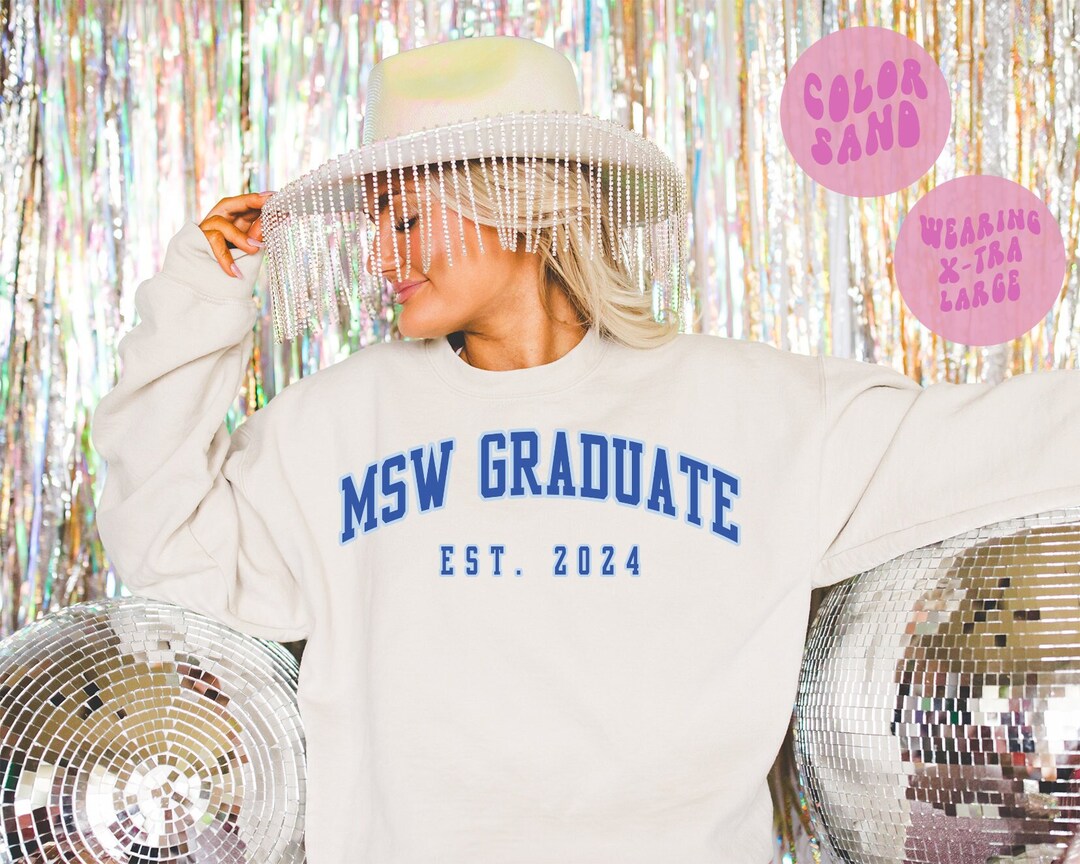 MSW Graduation Gifts 2024 for Her Sweatshirt, Gifts, Crewneck, Funny ...