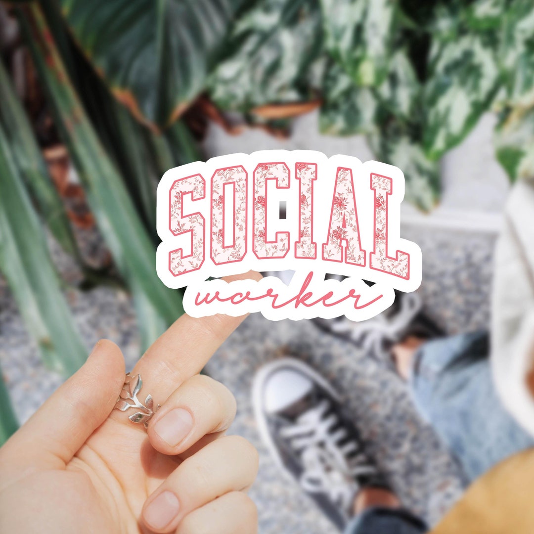 Social Worker Sticker, Social Worker Gifts, Kiss Cut Sticker, Trendy ...