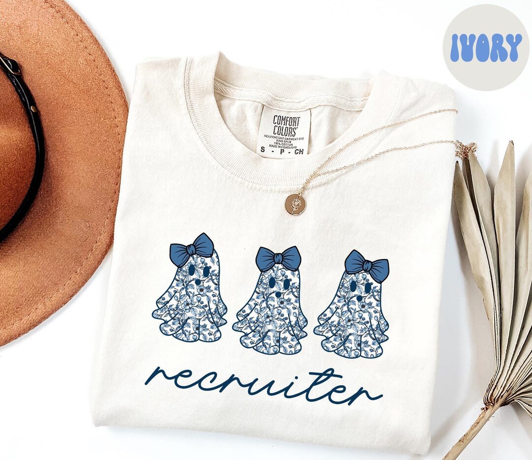 Recruiter HR Human Resources French Blue Toile Halloween Ghost Coquette ...