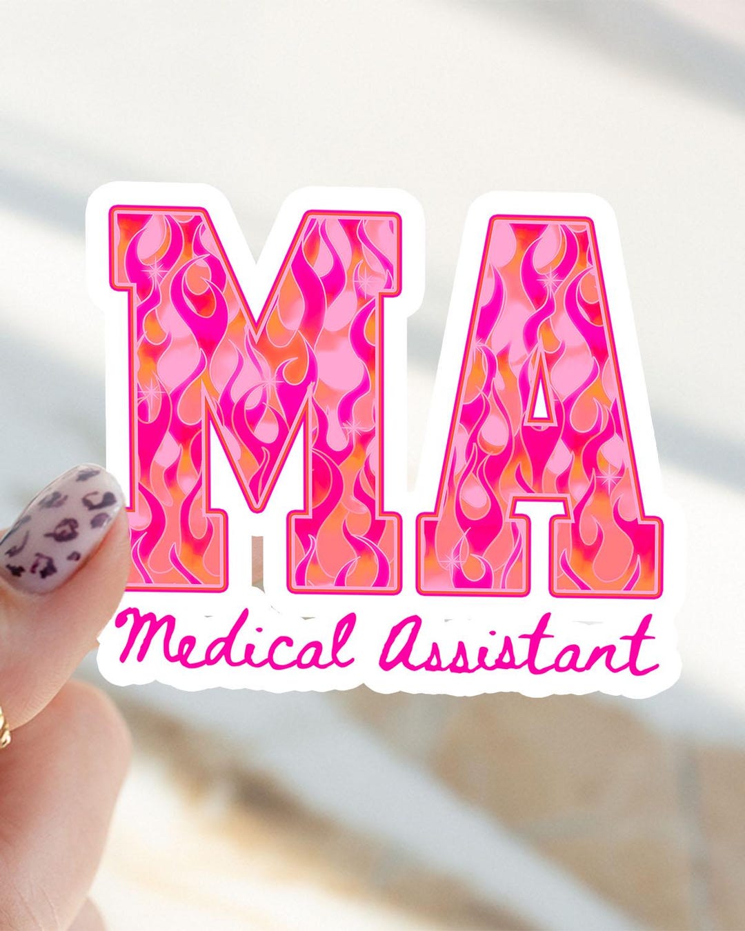 Flames Medical Assistant Sticker, Nurse Life Gifts, Nurse Week Laptop ...