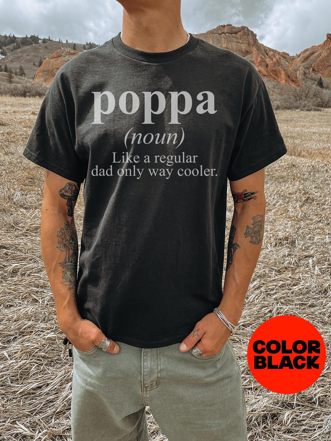Poppa Dad Fathers Day Definition Shirt, Gifts, Funny Tee, Tshirt, Men ...