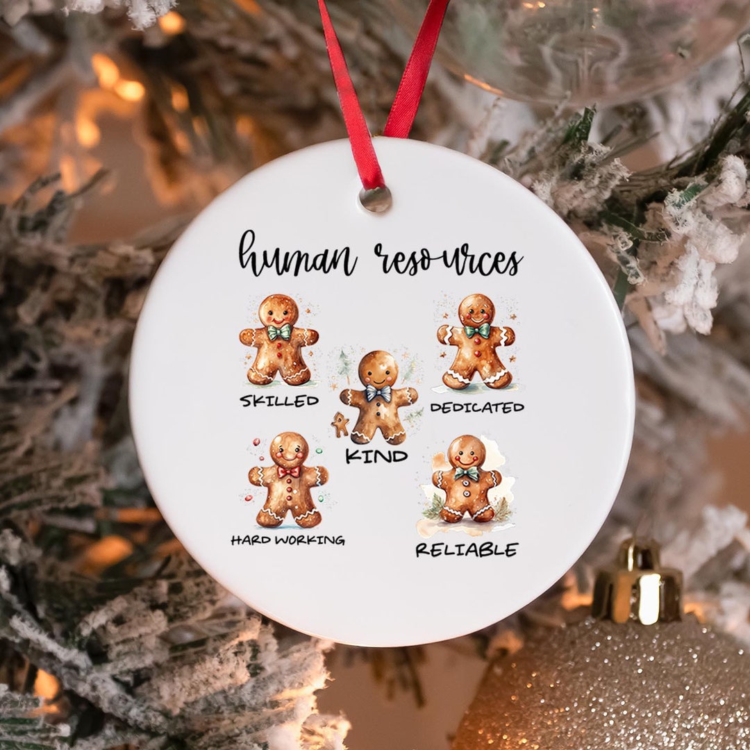 Human Resources HR Gingerbread Man Cookie Ornament, Gifts, Round ...