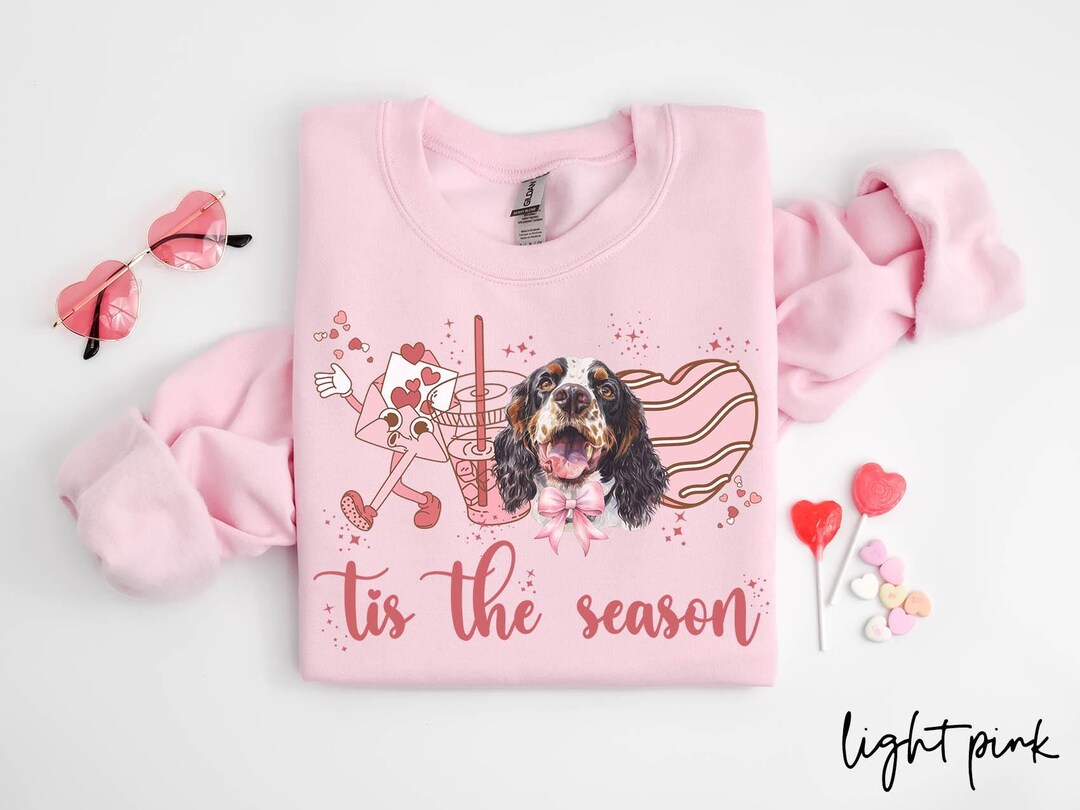 English Springer Spaniel Dog Valentine's Day Sweatshirt, Valentines ...