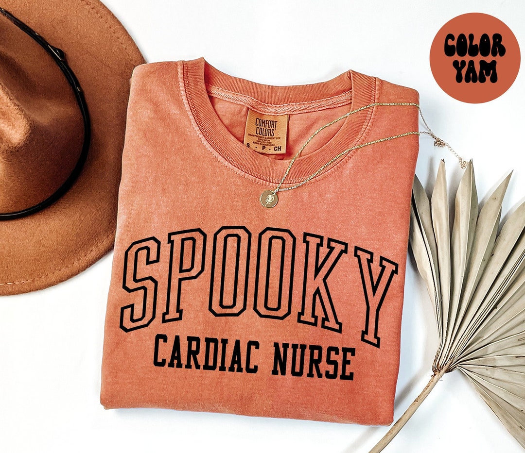 Spooky Cardiac Nurse Fall Autumn Halloween Shirt, Gifts, Comfort Colors ...