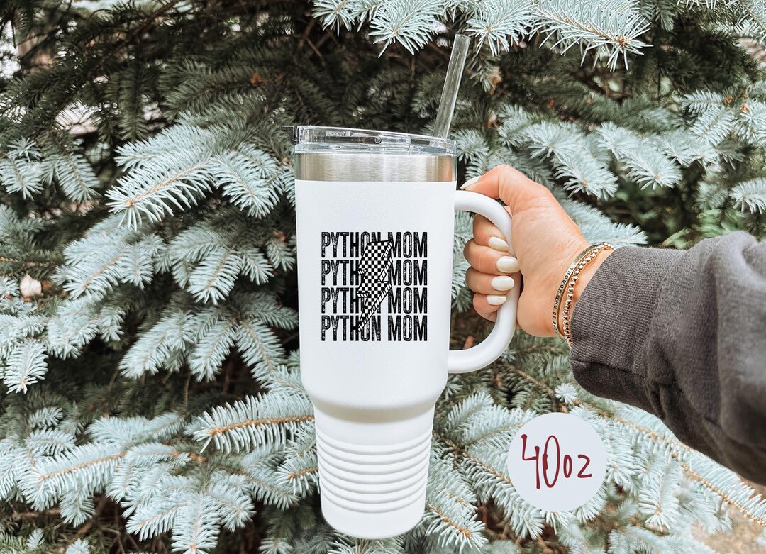 Python Mom Tumbler, 40oz Cup, Gifts, With Straw, With Handle, Birthday ...