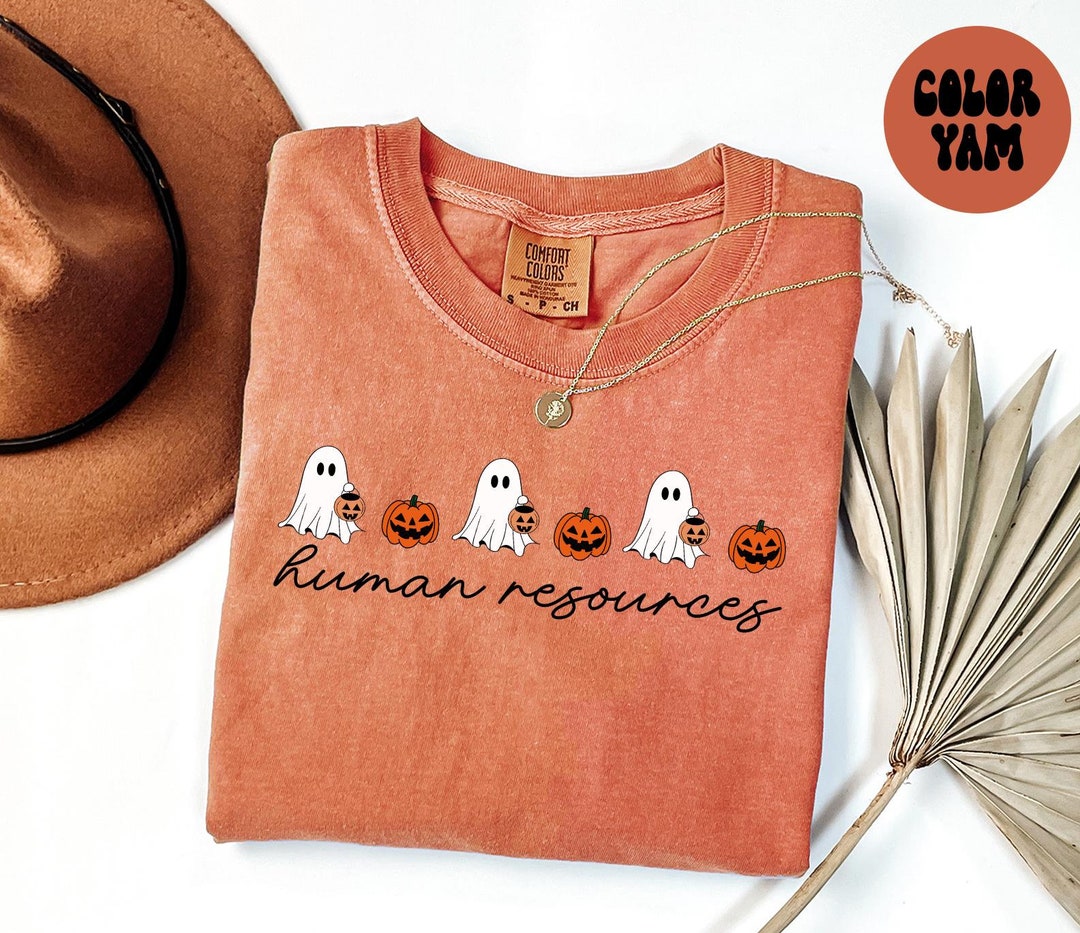 Human Resources HR Halloween Ghost Pumpkin Shirt, Gifts, Comfort Colors ...