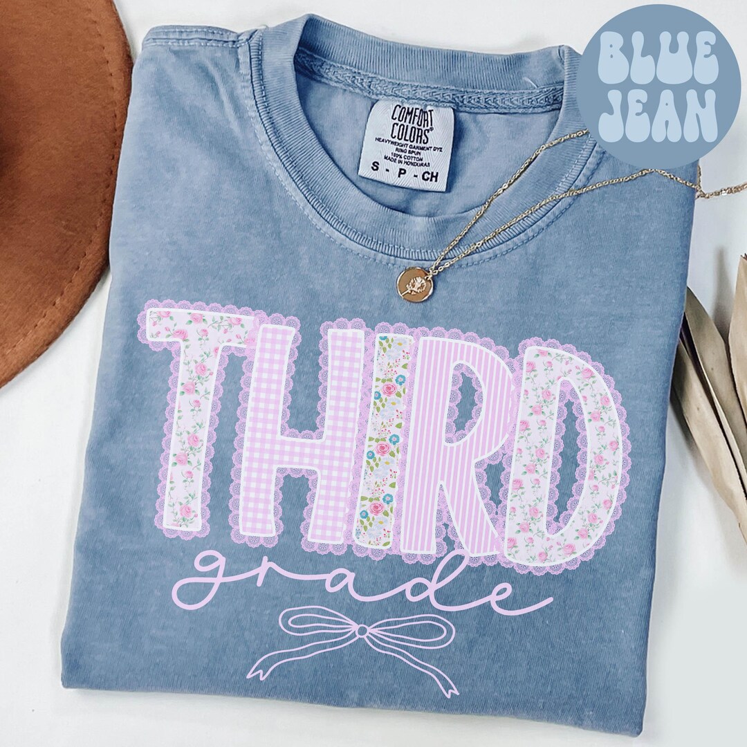 Comfort Colors Third Grade Shirt, Floral Flower Teacher Tee, 3rd Grade ...