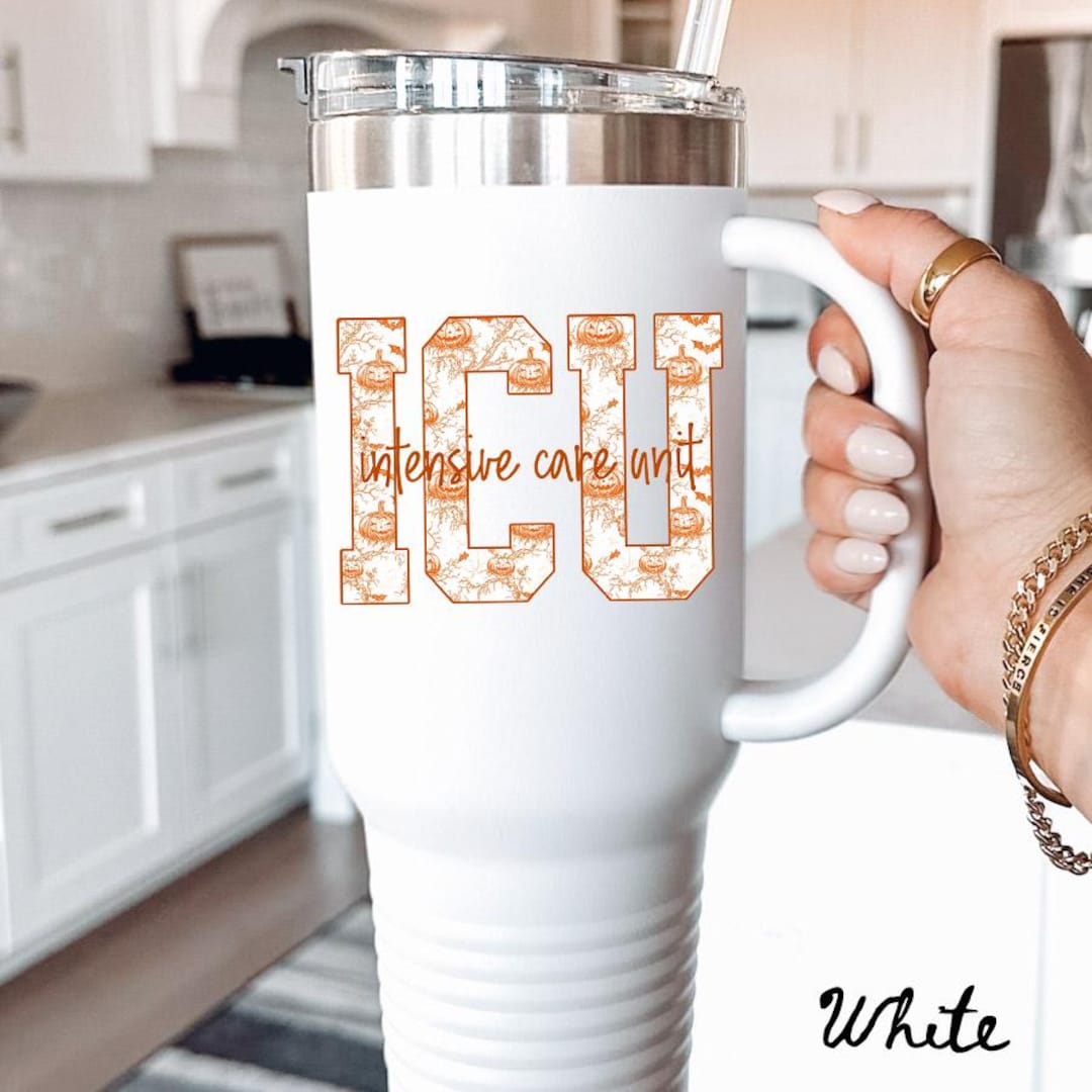 ICU Tumbler, Nurse Week Gifts, Halloween Orange Toile Team Department ...