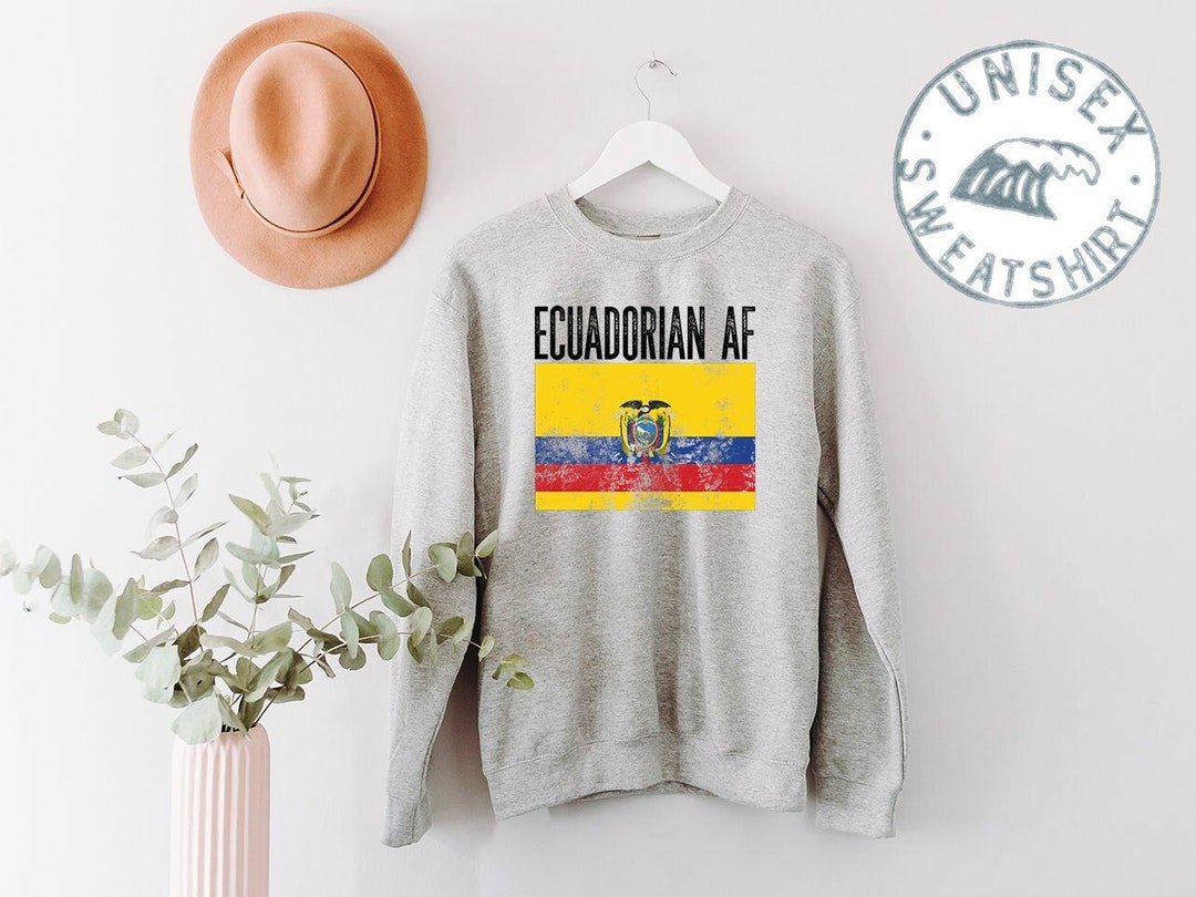 Vintage Style Ecuador Ecuadorian Pride Flag Sweatshirt, Funny Sweater ...