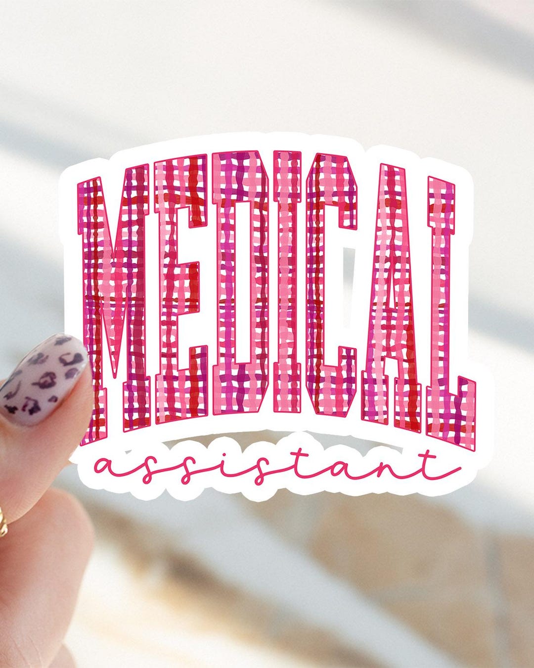 Medical Assistant Sticker, Nurse Life Gifts, Gingham Nurse Week Laptop ...
