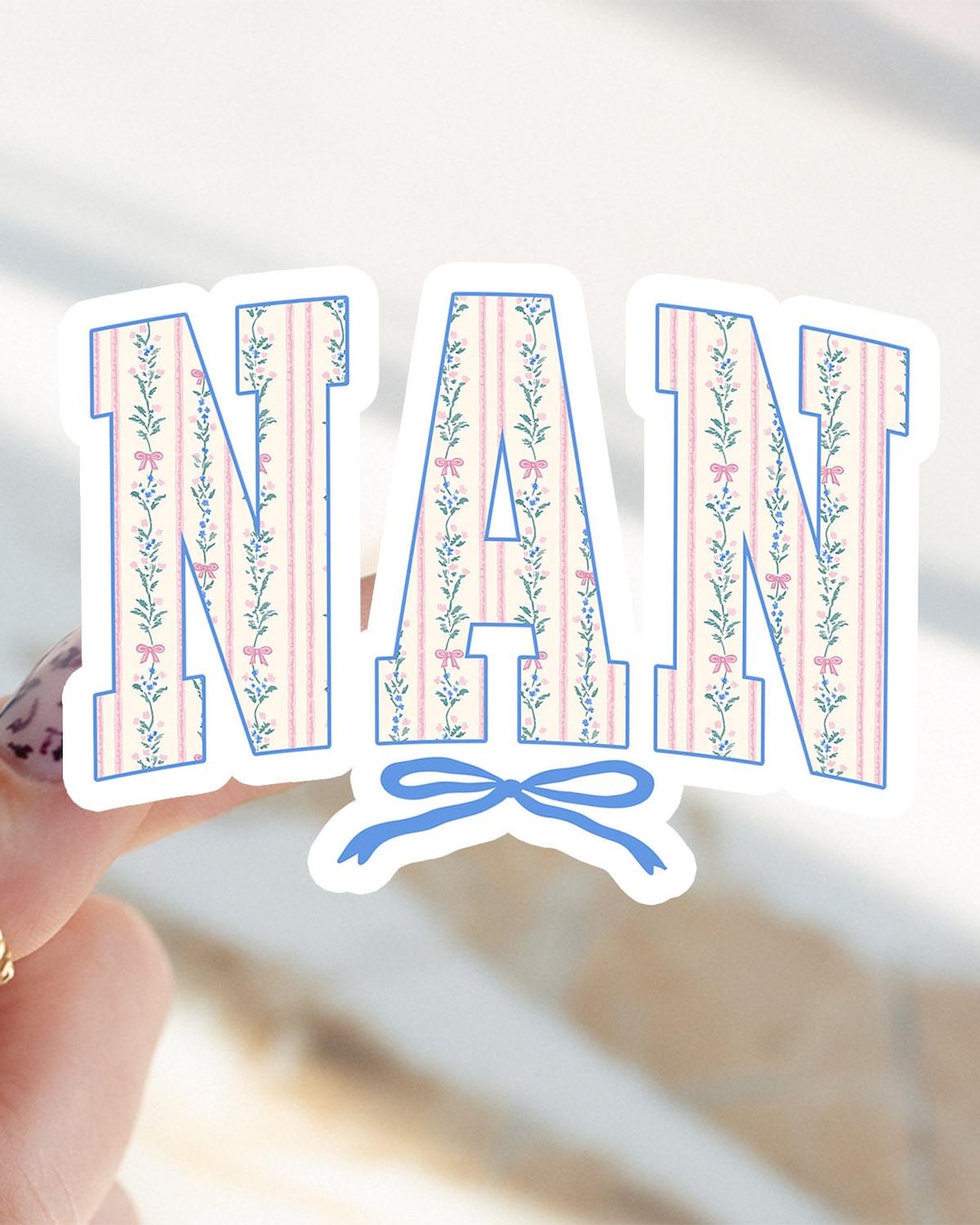Nan Sticker, Funny Mothers Day Kiss Cut Sticker, Gifts, Laptop Decal ...