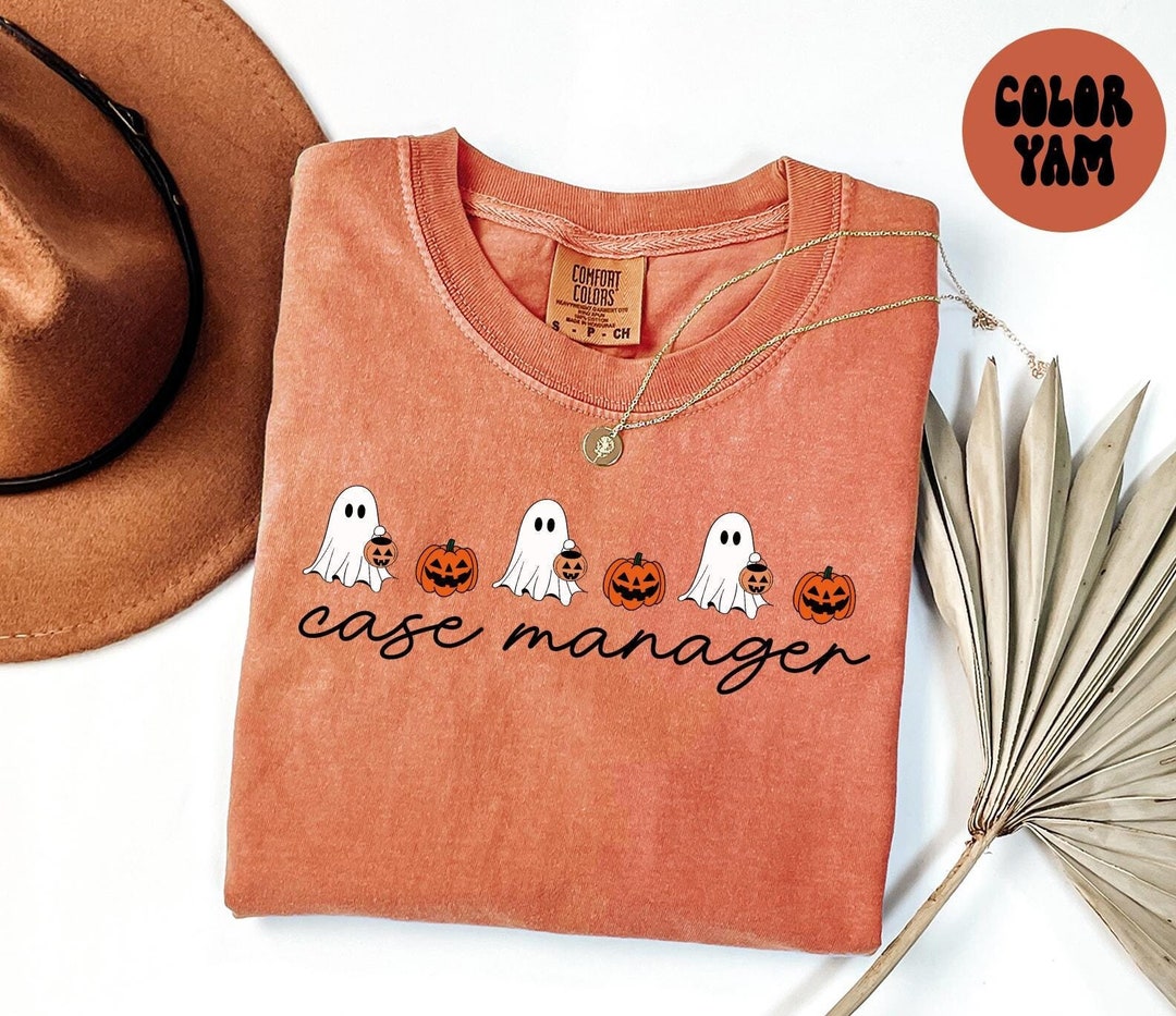 Case Manager Halloween Ghost Pumpkin Shirt, Gifts, Comfort Colors ...