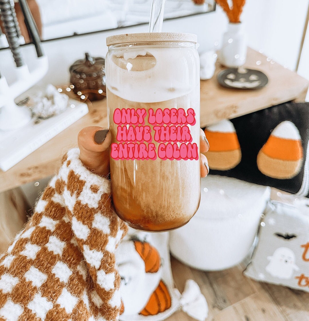 Colon Cancer Surgery Glass Tumbler, Gifts, Reusable Cup, for Her, Best ...
