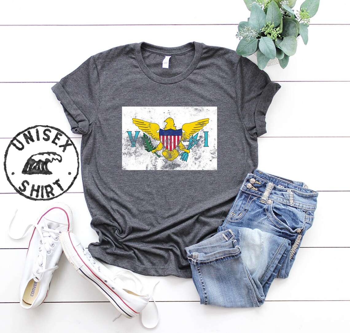 Vintage Style US Virgin Islands Pride Flag Shirt, Funny Tee, T-shirt ...