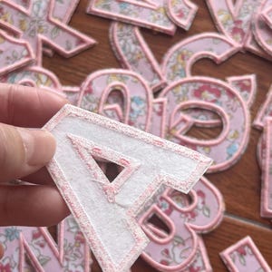Pink Letters and Numbers Iron on Applique Patches,fabric Iron On,iron ...