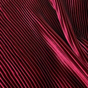 Red Pleated Fabric,line Texture Fine Stripe Accordion Faux Silk Satin ...