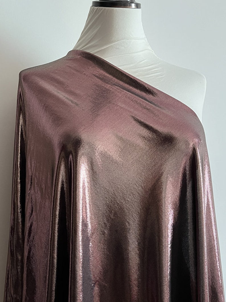 Metal Shiny Stretch Knit Fabric,solid Fabric,4-way Stretch, Dancewear ...