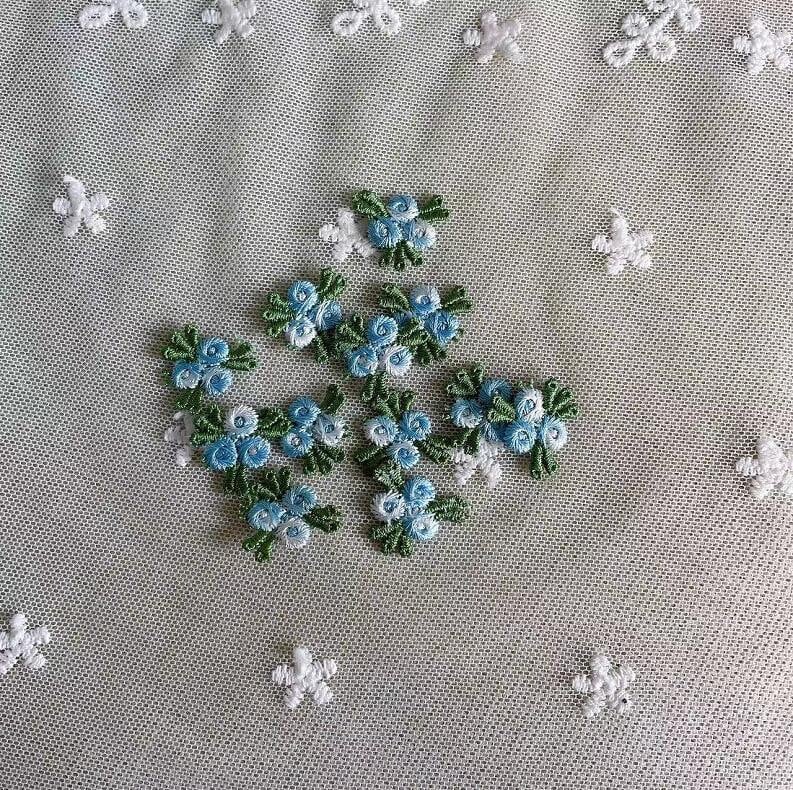 8 Colors Mini Embroidered Flower Appliques,tiny Floral Sew on Applique ...