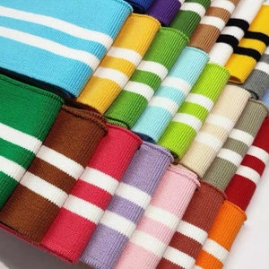 7CM Thin Elastic Rib Pinstripes Cuffing, Rib Knit Seamless Cuff Fabric ...