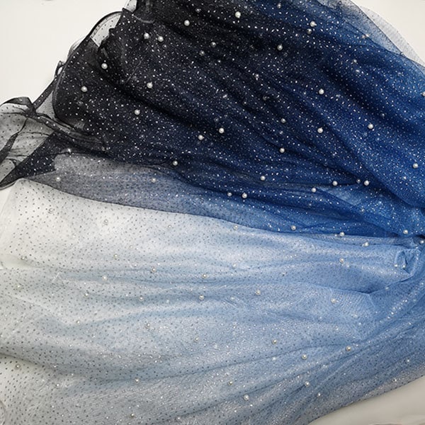 Gradient Blue Beaded Lace Fabric by the Yardbridal Wedding | Etsy