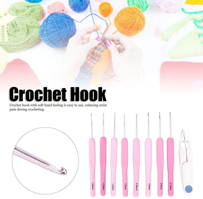8 Pcs/set Pink Crochet Hooks for Crocheting Household Soft - Etsy