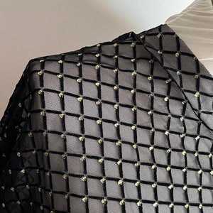 Black Mesh Stretch Lace Fabric by the Yard,bridal Evening Prom Dress ...