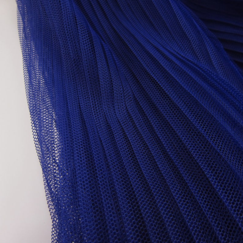 Navy Blue Pleated Tulle Panel Lace Fabric by the Yard - Etsy