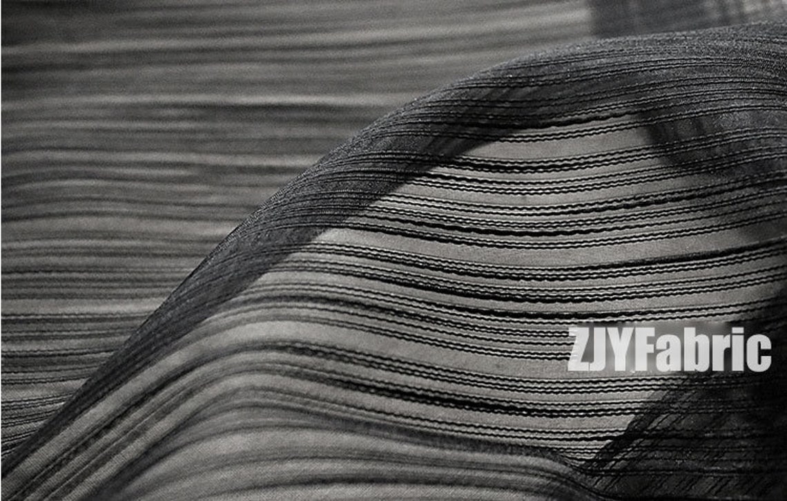 Simple Striped Lace Mesh Fabric by the Yardtranslucent - Etsy