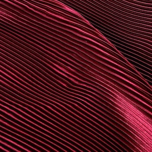 Red Pleated Fabric,line Texture Fine Stripe Accordion Faux Silk Satin ...