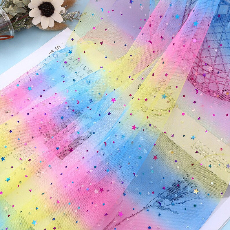 Gradient Star Sequins Lace Fabric by the Yard Wedding Bridal - Etsy