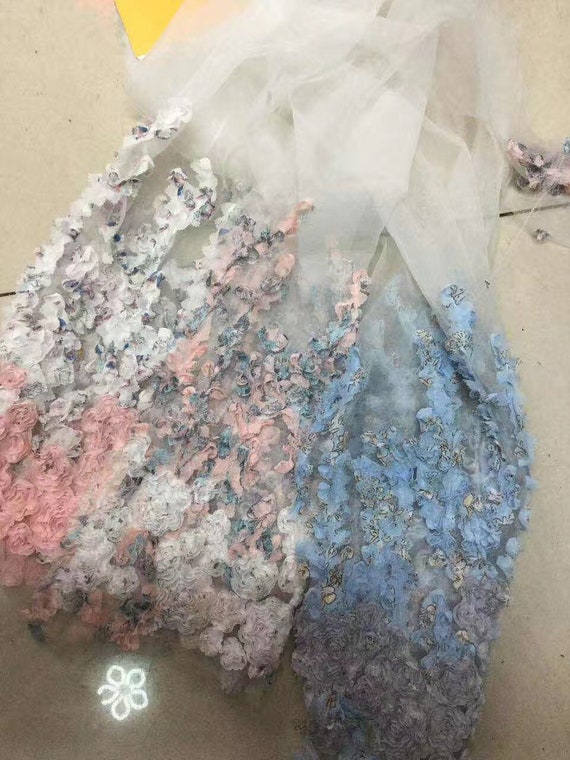 Organza 3D Flowers Embroidered Lace Fabric By The YardDress | Etsy